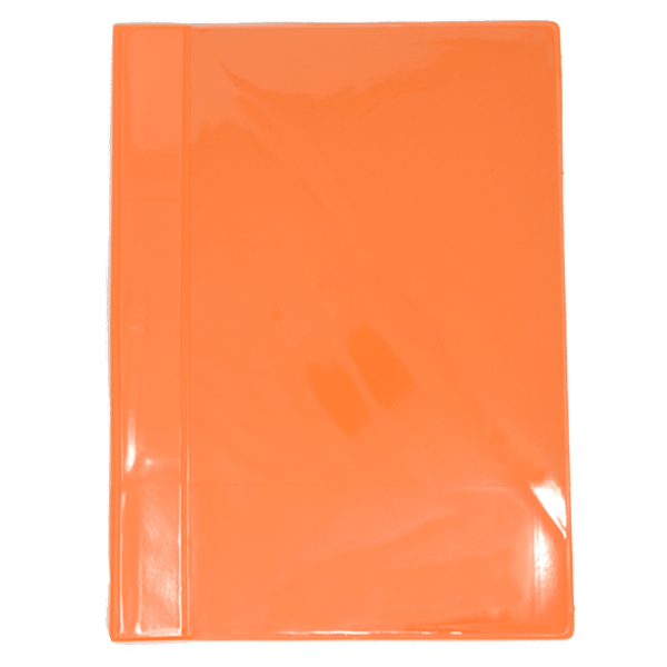 Folder Plastico Oficio Naranja Tapa Transparente Con Vincha
